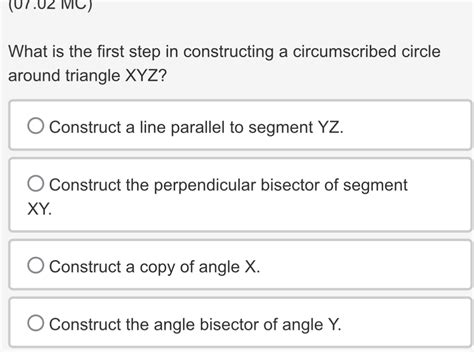 Solved 0702 Mc What Is The First Step In Constructing A