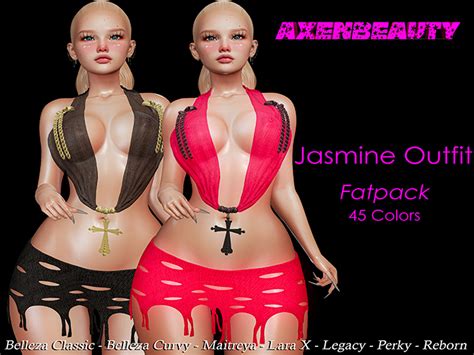 Second Life Marketplace Ax Jasmine Outfit 80 Colors Fatpack