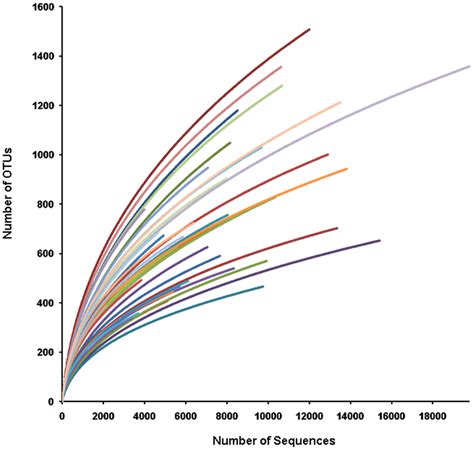 Rarefaction Analysis Of V1v2 Pyrosequencing Reads Of The 16s Rrna Gene Download Scientific
