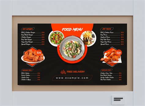 Photoshop Action Trifold Food Menu Design Template