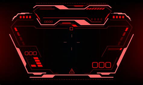 Hud Sci Fi Interface Screen Red Danger Warning Dashboard Digital View