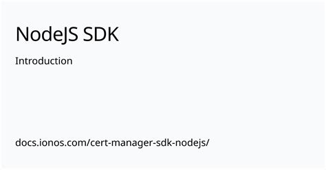 Introduction Nodejs Sdk