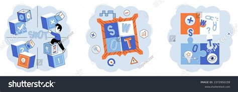 Swot Analysis Vector Illustration Charts Visually Stock Vector Royalty Free 2372950159