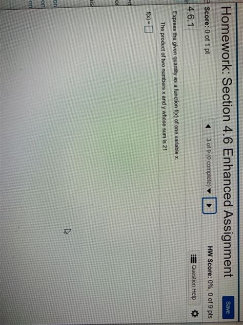 Solved Homework Section 4 6 Enhanced Assignment Save Score