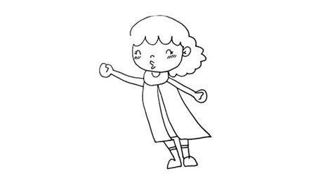 玩风车的小女孩简笔画简单画法步骤 第2页 毛毛简笔画