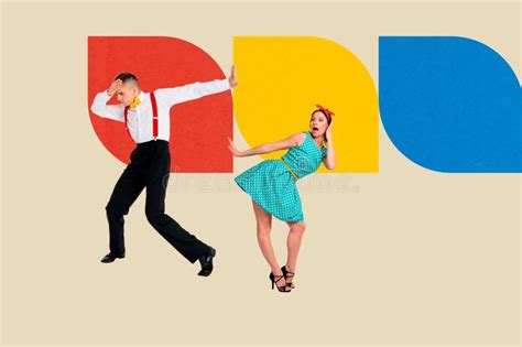 Sketch Image Trend Artwork Montage 3d Photo Collage Of Couple Young Man