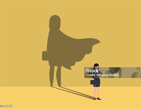 여성 상사 또는 관리자가 성공하고 슈퍼 히어로 그림자를 가진 사업가 자신감 있고 성공적인 비즈니스 여성 그림자에 대한 스톡 벡터 아트 및 기타 이미지 Istock