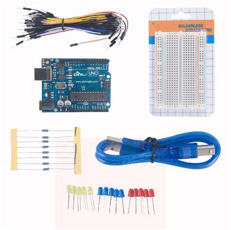 kit arduino uno r3 avec breadboard et câbles dupont starter kit Électronique electronic shop
