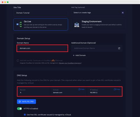 how to setup dns record in xcloud xcloud