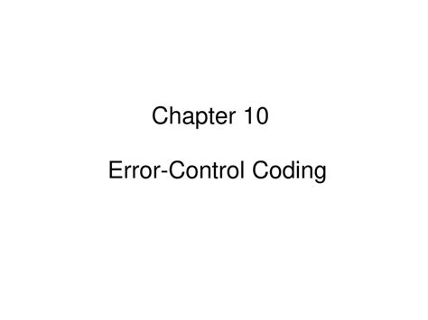 Chapter Error Control Coding Ppt Download
