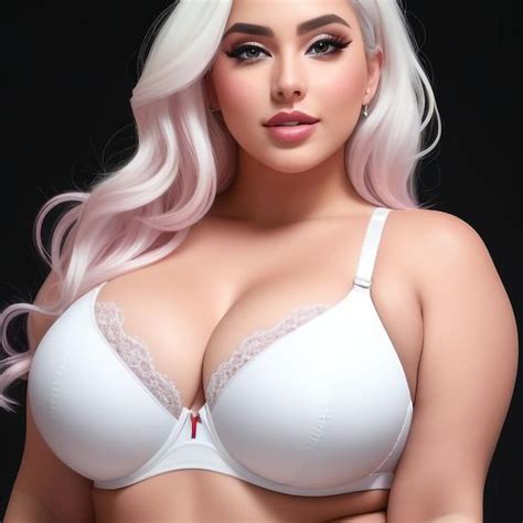 A Woman With White Hair And A Red Cross On Her Chest Premium Ai Generated Image