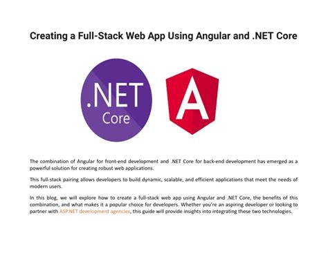 Ppt Creating A Full Stack Web App Using Angular And Net Core Powerpoint Presentation Id