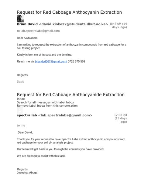 Request For Red Cabbage Anthocyanin Extraction Pdf Technology And Engineering