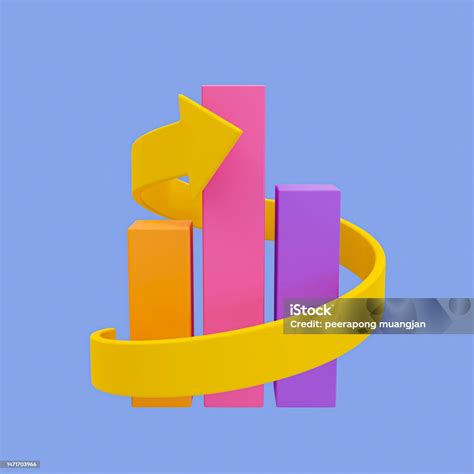 3d Blank Bar Graph Template Bar Chart Mock Up Data Analysis Colorful