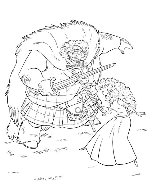 Coloriage Fergus Contre Mérida Télécharger Et Imprimer Gratuit Sur