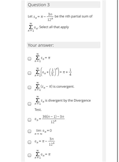 solved question 3 let s t 3n be the nth partial sum of 12