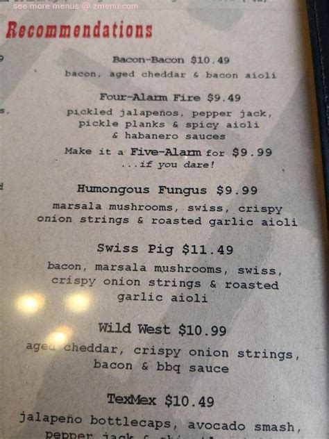 Online Menu Of The Burger Saloon Restaurant Woodland California