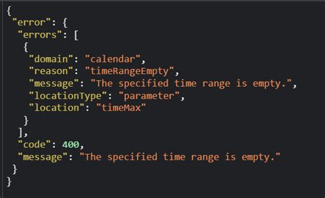 Javascript How To Fix Error 400 Error When Creating Event Using