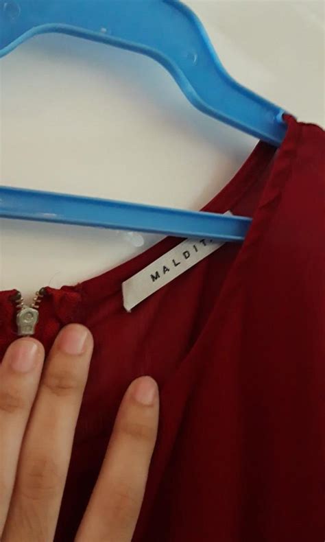 Maldita Red See Through Top With Zipper Womens Fashion Tops Others