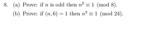 Solved A Prove If N Is Odd Then N Mod B Chegg