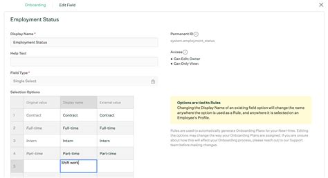 add employment status field options greenhouse support