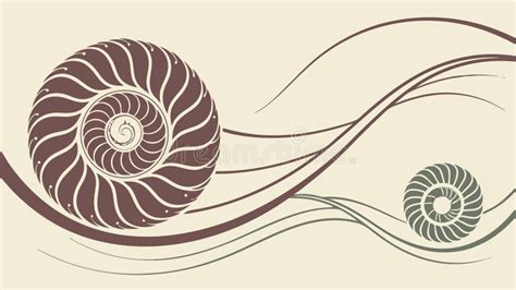 Spiral Snail Shell Nature S Fibonacci Sequence In Detailed Design