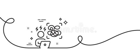 Icono De Línea De Tensión Difícil Signo De Psicología En Línea Línea