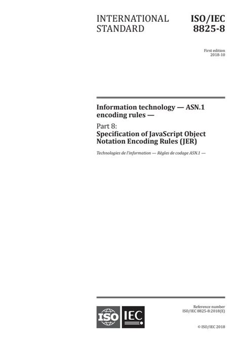 ISO IEC Information Technology ASN Encoding Rules Part Specification Of