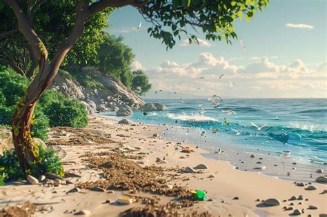Ecofriendly Beach Cleanup Premium Ai Generated Image