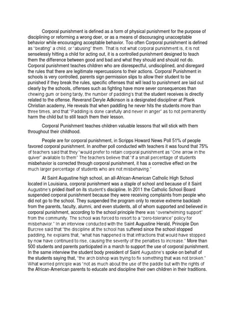 Corporal Punishment Speech Pdf Punishments Applied Ethics