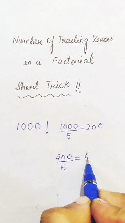 Number Of Trailing Zeroes In A Factorialshort Trickgovt Exams Rrb