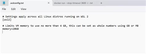 Docker On Windows 11 With Wsl2 Does Not Use The Memory I Set In