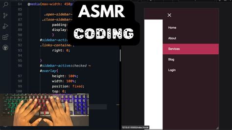 Asmr Keyboard Coding Responsive Side Navbar Using Html And Css Only Youtube