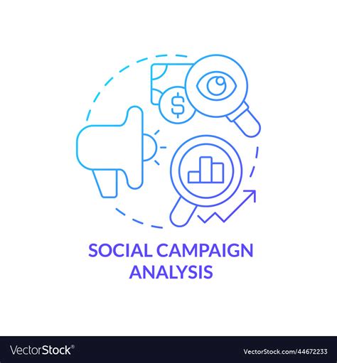 Social Campaign Analysis Blue Gradient Concept Vector Image