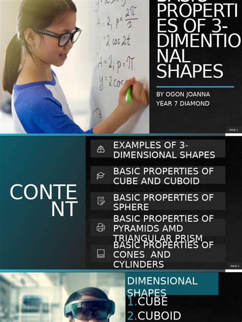 Basic Properties Of 3 Dimentional Shapes Pdf Triangle Rectangle