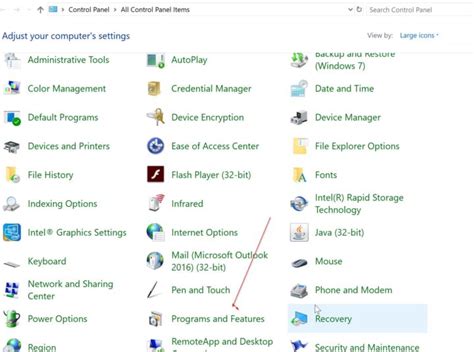 all control panel items