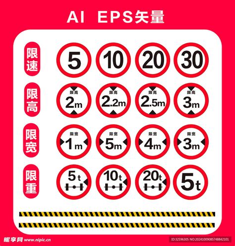 道路限速牌 限高牌 设计图 广告设计 广告设计 设计图库 昵图网