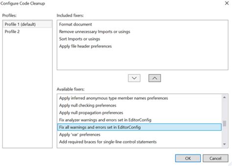 Fix All Warnings And Errors Set In Editorconfig Should Be The Default Setting In Code Cleanup