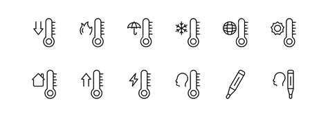 premium vector simple set of temperature related vector line icons contains such icons as