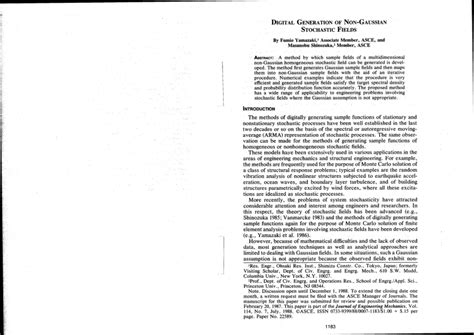 Pdf Digital Generation Of Non‐gaussian Stochastic Fields