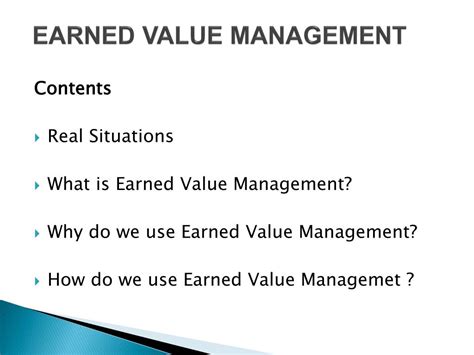 PPT EARNED VALUE MANAGEMENT PowerPoint Presentation Free Download ID 1534946