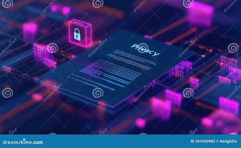 Digital Document Labeled Privacy With Lock Symbol Representing