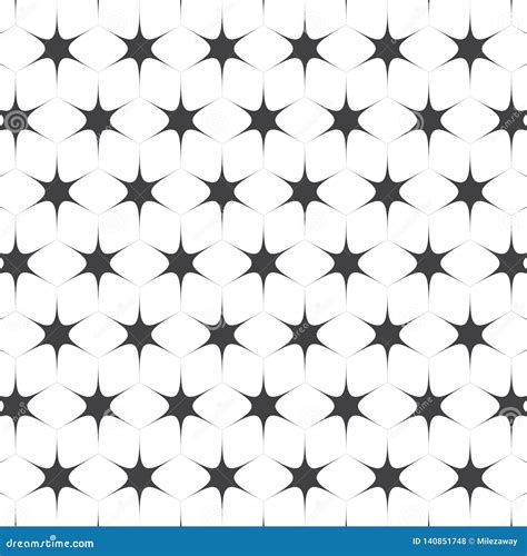 Geometric Vector Pattern Repeating Abstract Stars On Hexagon Shape Stock Vector Illustration