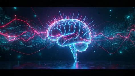 Glowing Human Brain With Neural Network Connections Stock Video Video Of Processing Glowing