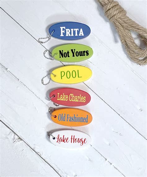 Floating Keychain Personalized Custom Fishing Surf Beach Etsy