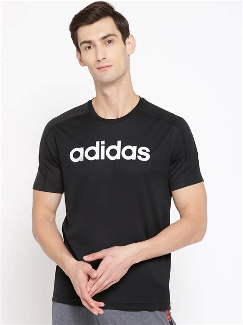 Buy Adidas Men Black D2m Cool Logo Round Neck T Shirt Tshirts For Men