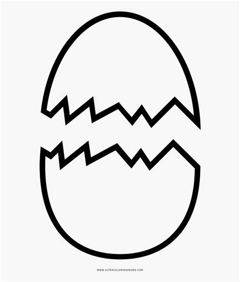 Cracked Egg Coloring Page Draw A Cracked Egg Hd Png Download