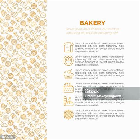 얇은 선 아이콘으로 빵집 개념 빵 팬케이크 밀가루 크루아상 도넛 꽈 배기 쿠키 진저 브레드 남자 먹고 햄버거 애플 파이 피자