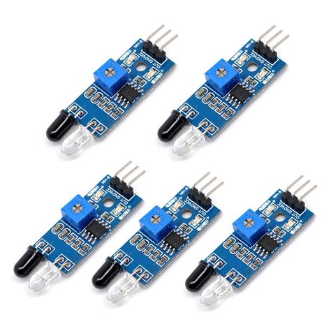Buy Rees52® 5 X Arduin0 Ir Infrared Obstacle Avoidance Proximity Sensor Module For Arduino Uno