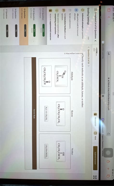 Classify Each Molecule As An Aldehyde Ketone Or Neither Chsub3subchsub2subchsub2subch